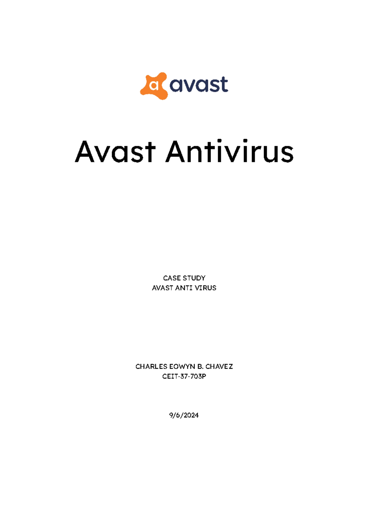 Chavez CASE Study 1 - SAMPLE OF CASE ON ANTI VIRUS - Avast Antivirus ...