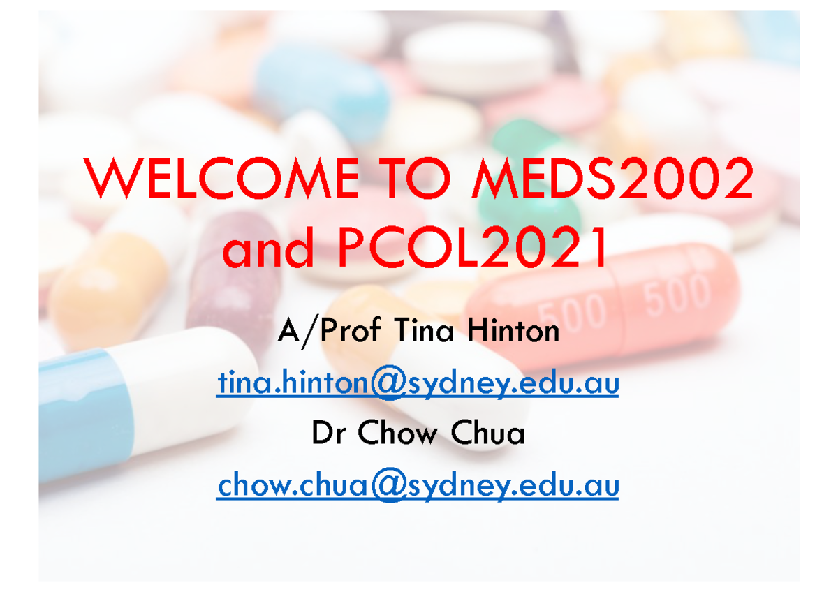 1. Introduction to MEDS2002 and PCOL2021-2 - WELCOME TO MEDS and PCOL A ...