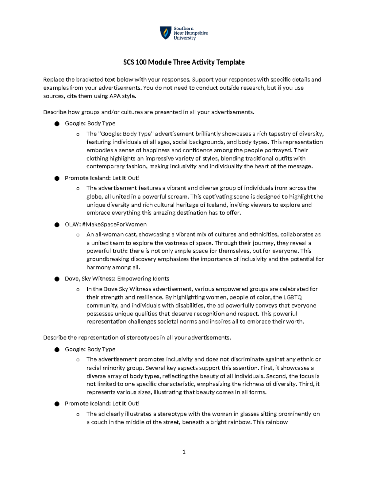 SCS 100 Module Three Activity Template - SCS 100 Module Three Activity ...