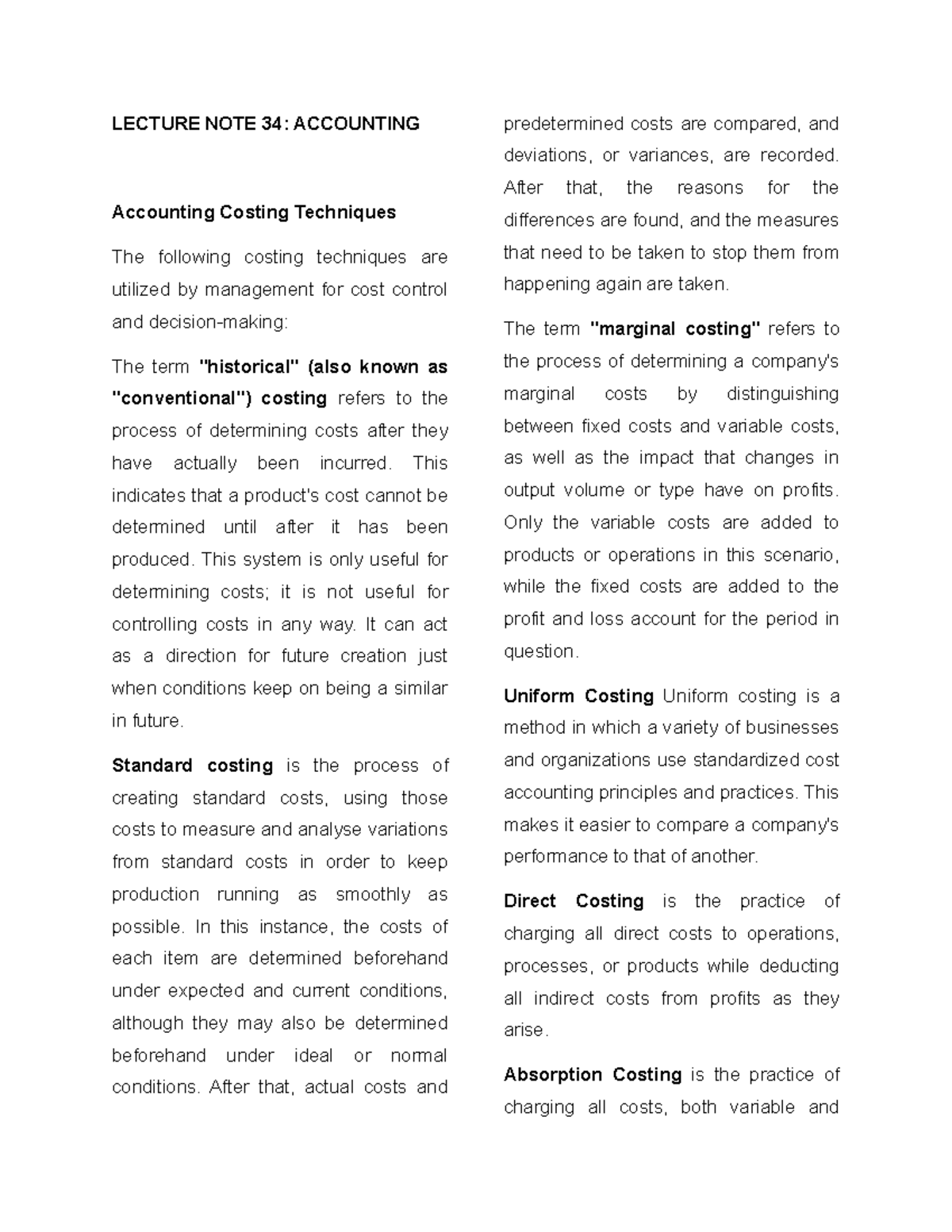 Lecture Note 34 Accounting - LECTURE NOTE 34: ACCOUNTING Accounting ...