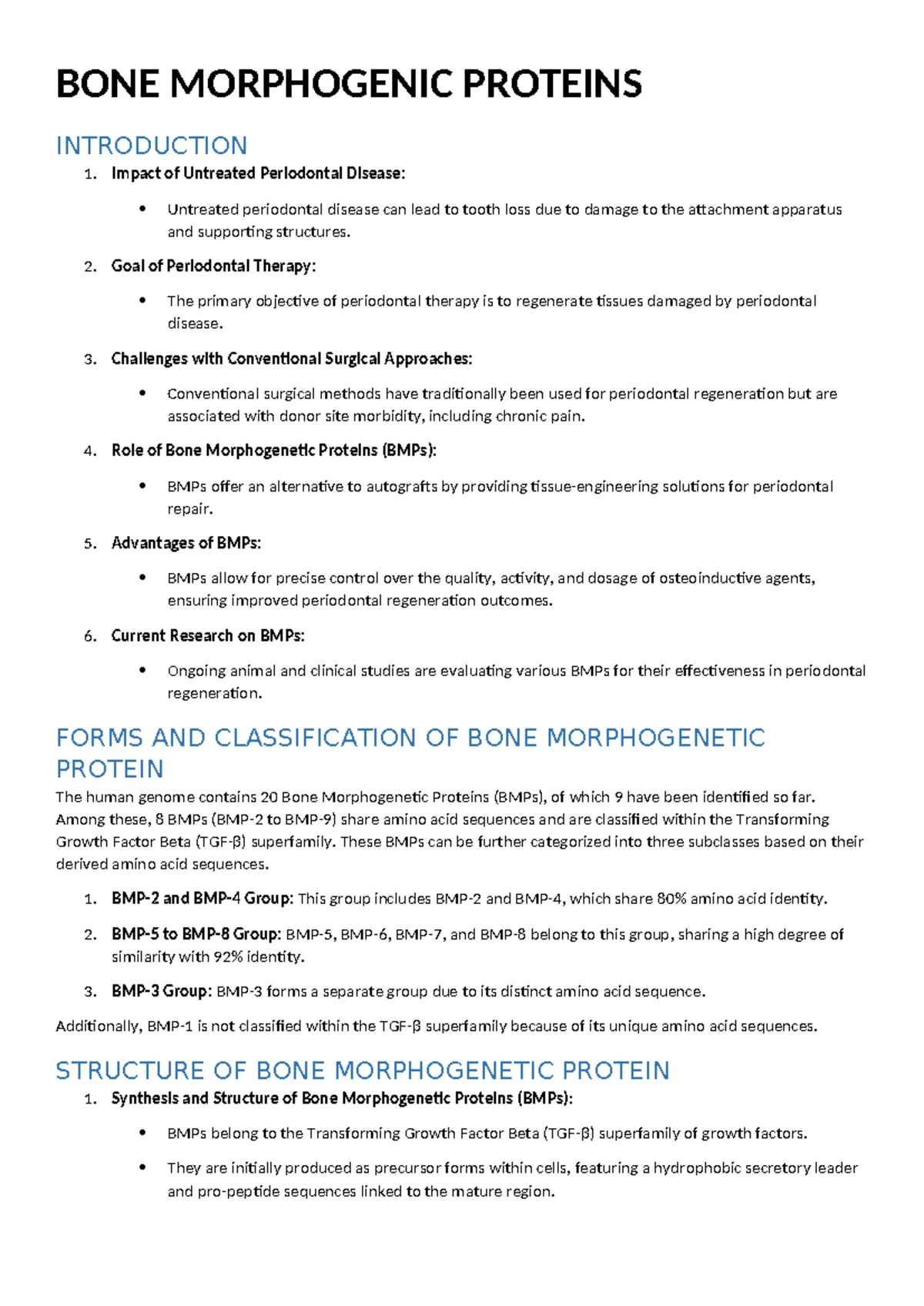 BONE Morphogenic Proteins - BONE MORPHOGENIC PROTEINS INTRODUCTION 1 ...