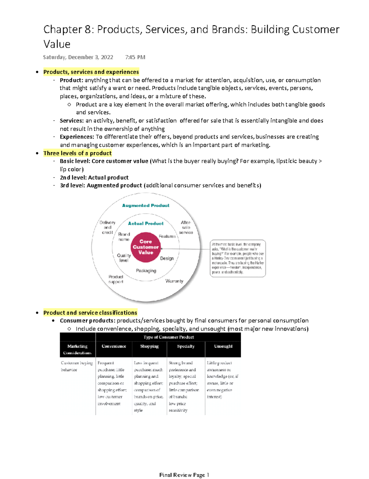 Chapter 8 Products, Services, and Brands Building Customer Value ...