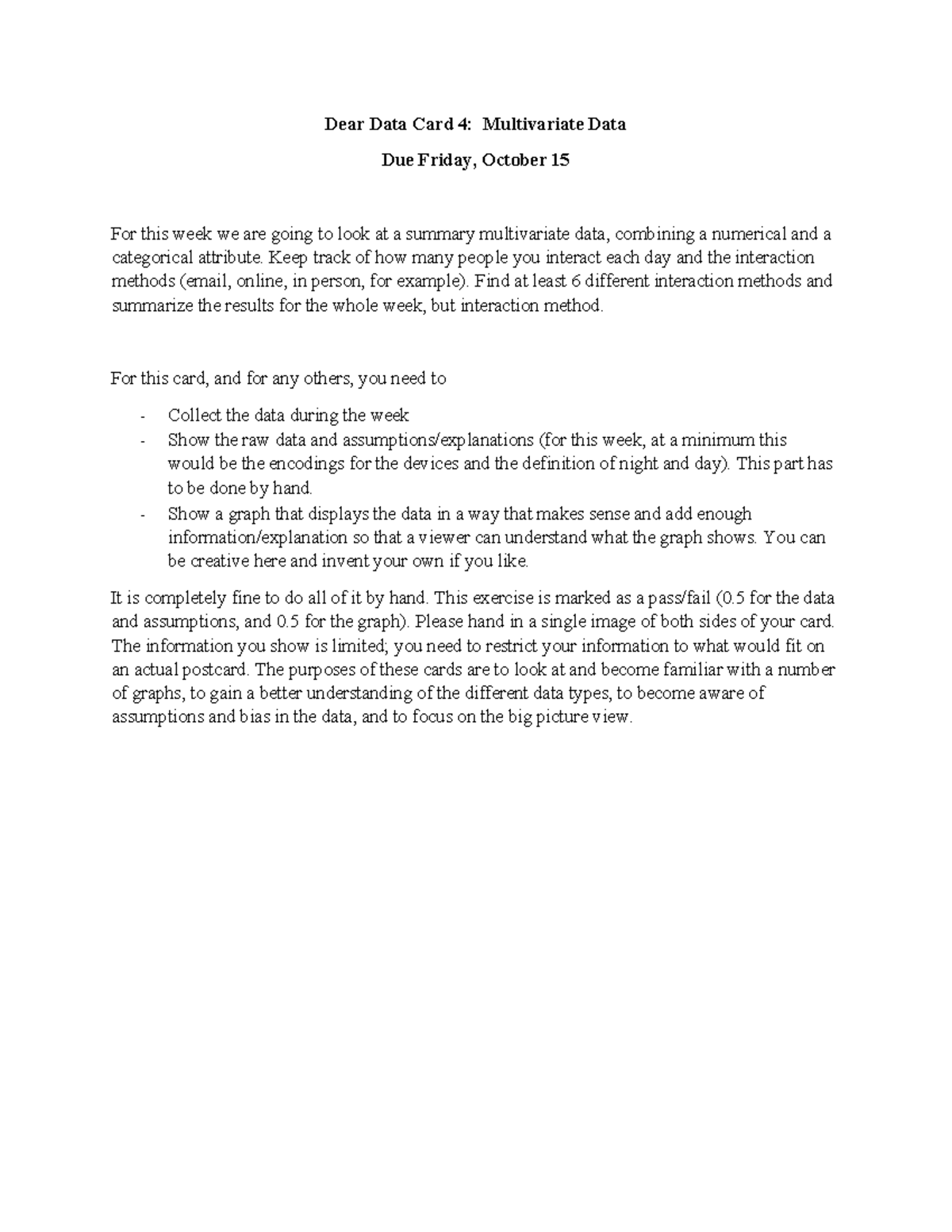 Dear Data Card 4 (Multivariate Data) - Dear Data Card 4: Multivariate ...