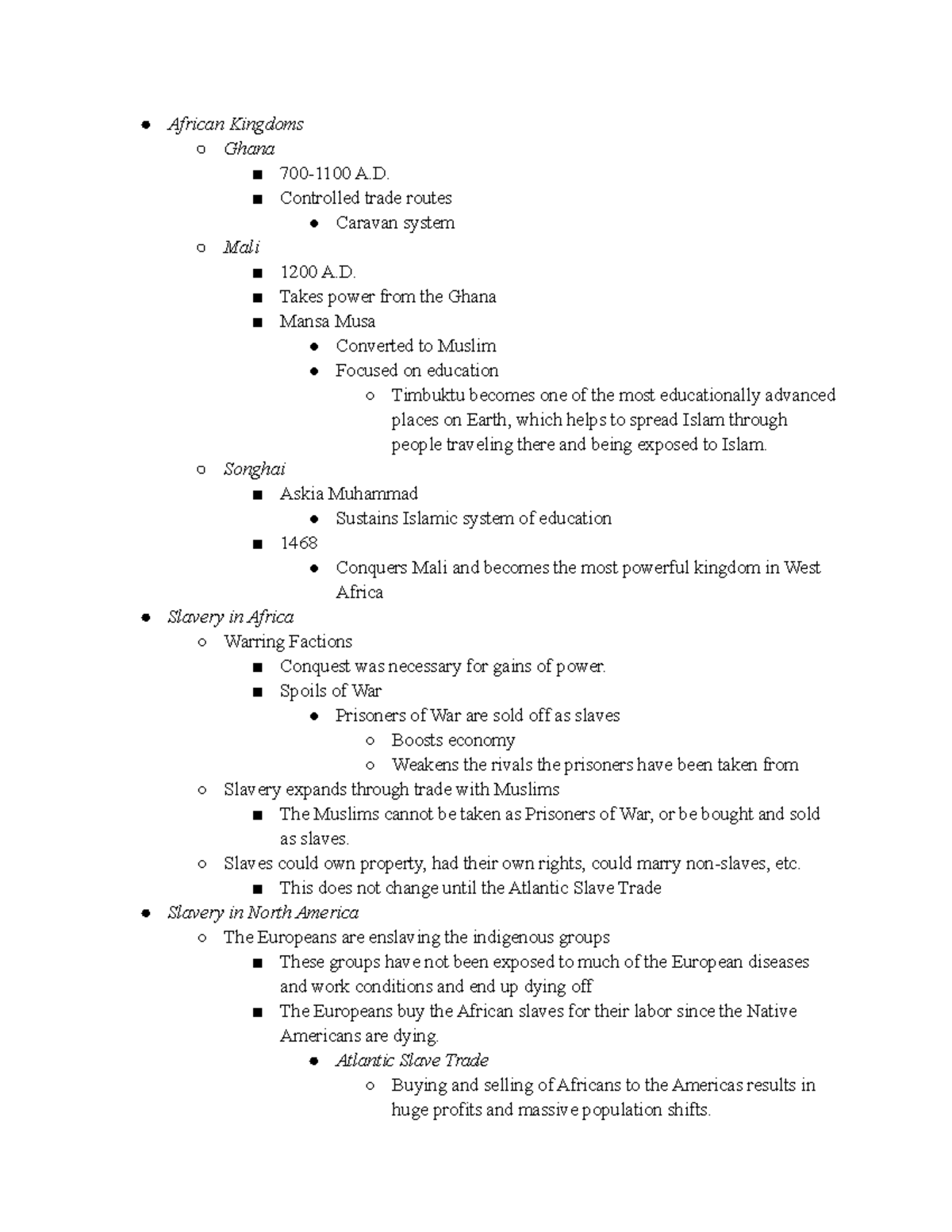 Islam in America - Professor: Nicolas Trepanier - African Kingdoms ...