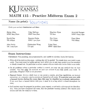 Lab Worksheet 1 (solutions) - KU Mathematics- J. Brennan & J. Niknejad ...