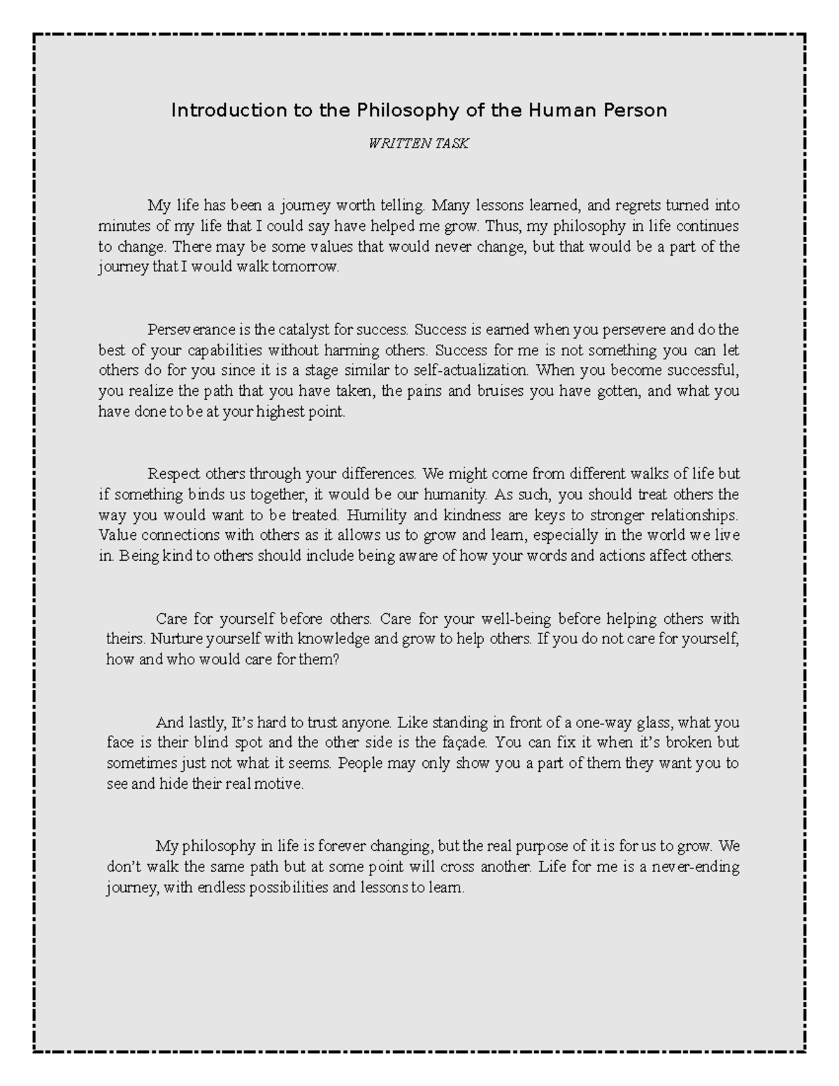 IPHP WW1 - PHILOSOPHY IN LIFE - Introduction to the Philosophy of the ...