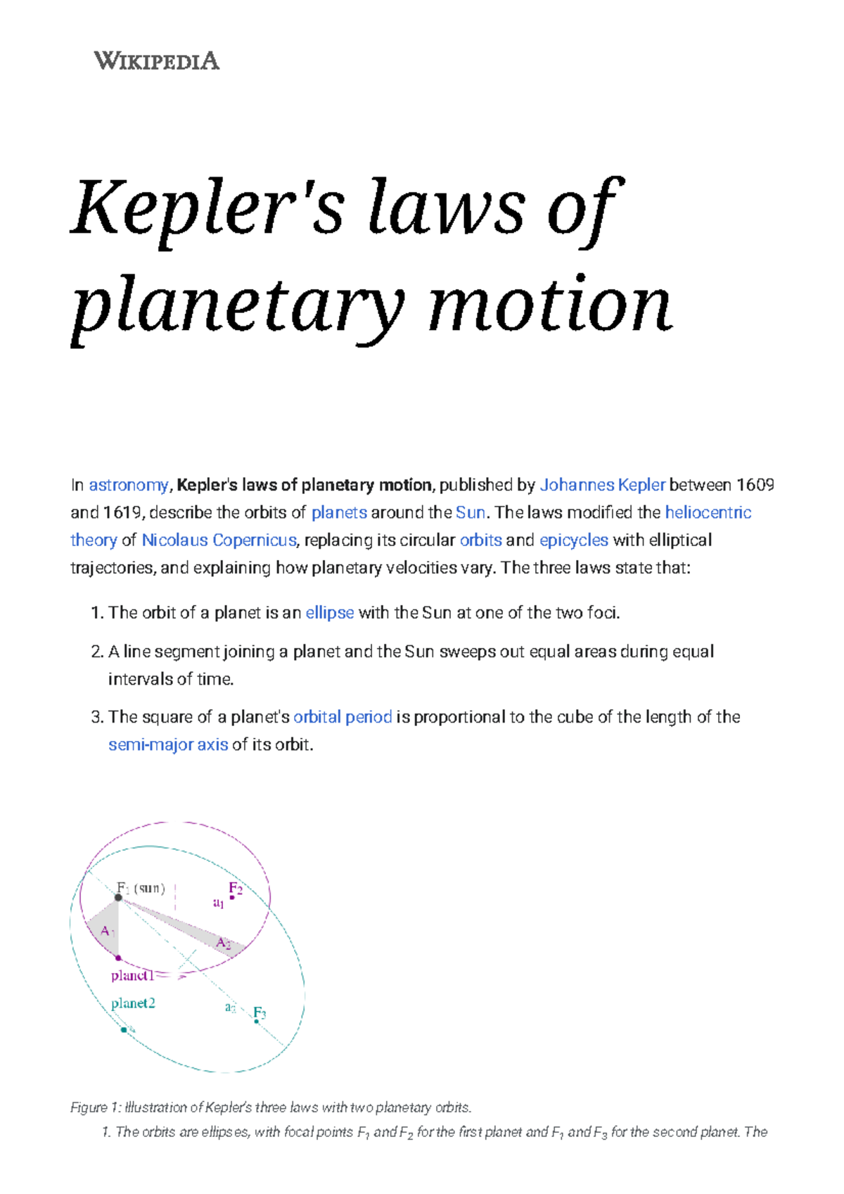 Kepler's laws of planetary motion - The laws modified the heliocentric ...