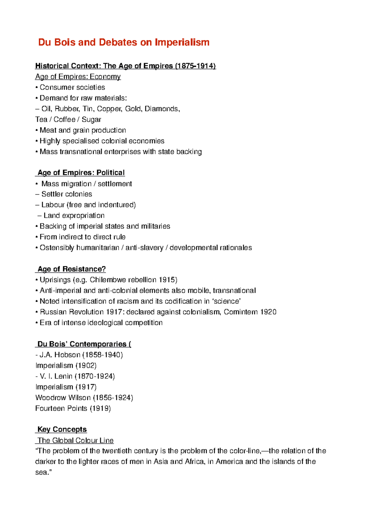 Du Bois and Debates on Imperialism - Du Bois and Debates on Imperialism ...
