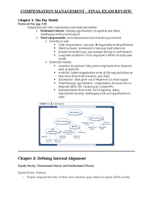 Quiz 1 - quiz - COMPENSATION MANAGEMENT – QUIZ Chapter 1: The Pay Model ...