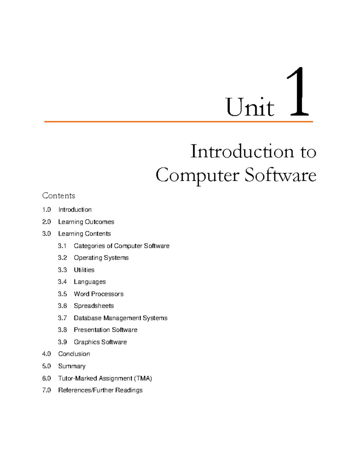 CPT111 M2 U1 Computer Software - Copy - Unit 1 Introduction to Computer Software Contents ...