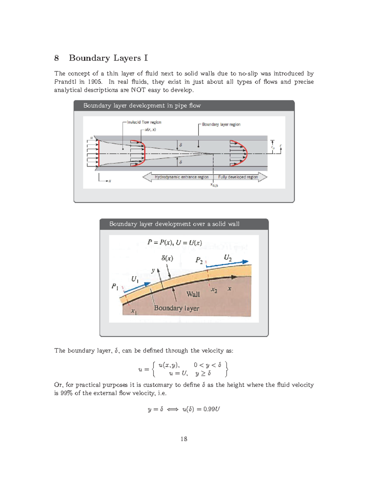 Notes lectures 8 - Boundary Layers - 8 Boundary Layers I The concept of ...