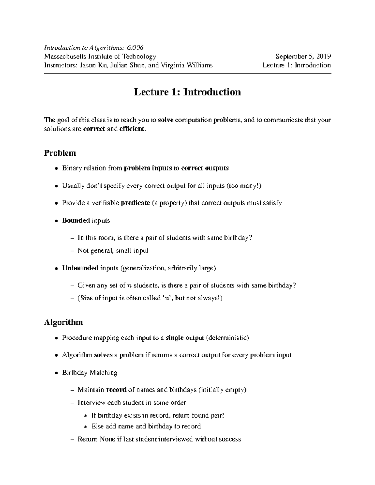 L01 - Lecturer-Jason Ku - Introduction to Algorithms: 6. Massachusetts ...