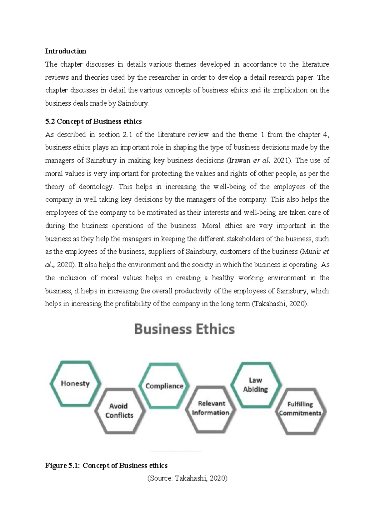 Concept of Business ethics - Introduction The chapter discusses in ...