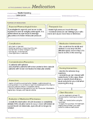 Active Learning Template medication - ACTIVE LEARNING TEMPLATES ...