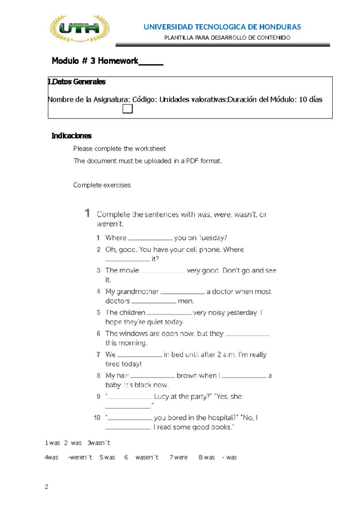 Module 3 homework English 2 convertido - I Generales Nombre de la ...