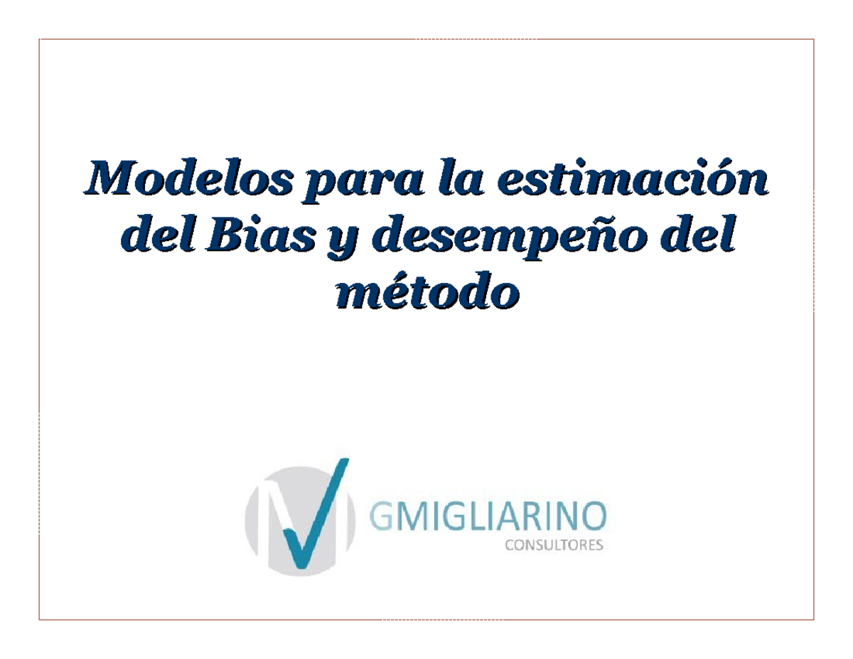 29378500-Bias - BIAS MSA - Modelos para la estimaciModelos para la ...