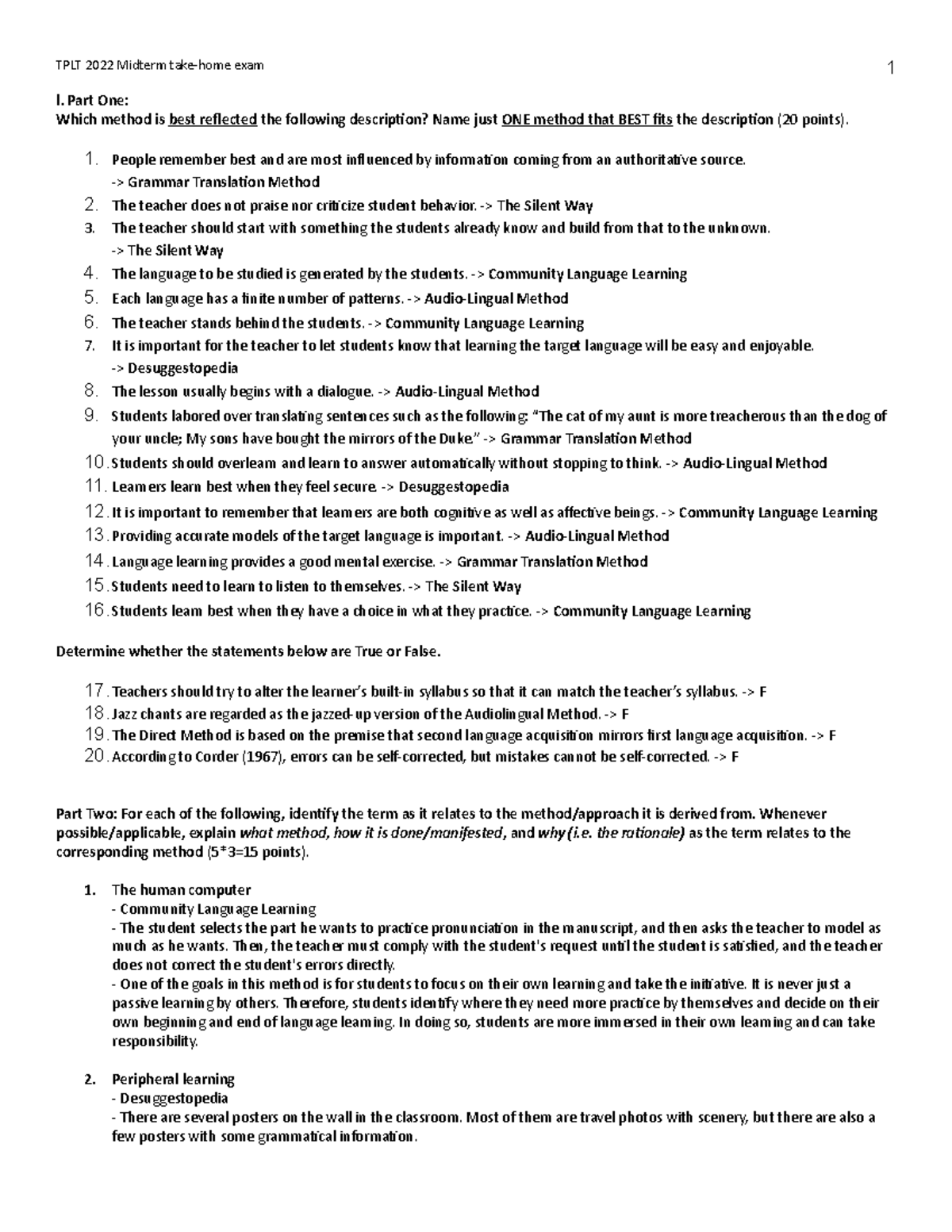 TPLT midterm 2022 - 서강대 입시를 위한 고3들에게 유용한 자료가 될 듯 합니다 - TPLT 2022 ...