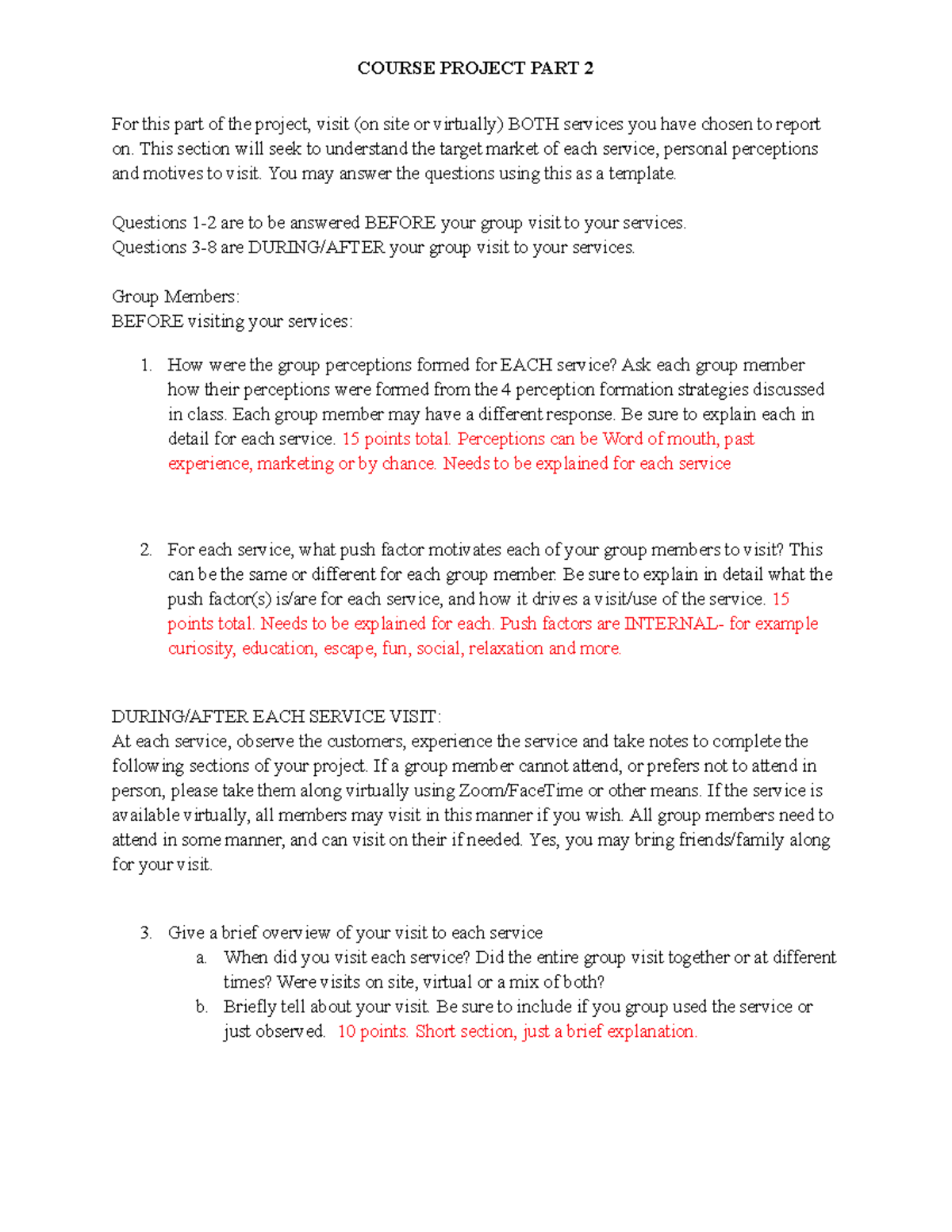 Part Two Group Project - COURSE PROJECT PART 2 For this part of the ...