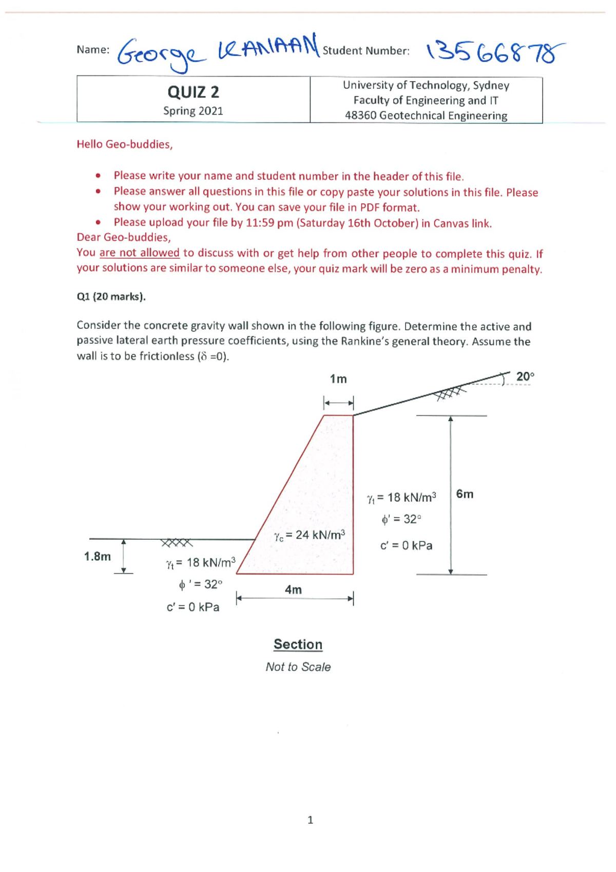 Quiz 2 - Geotechnical Engineering - 048360 - Studocu