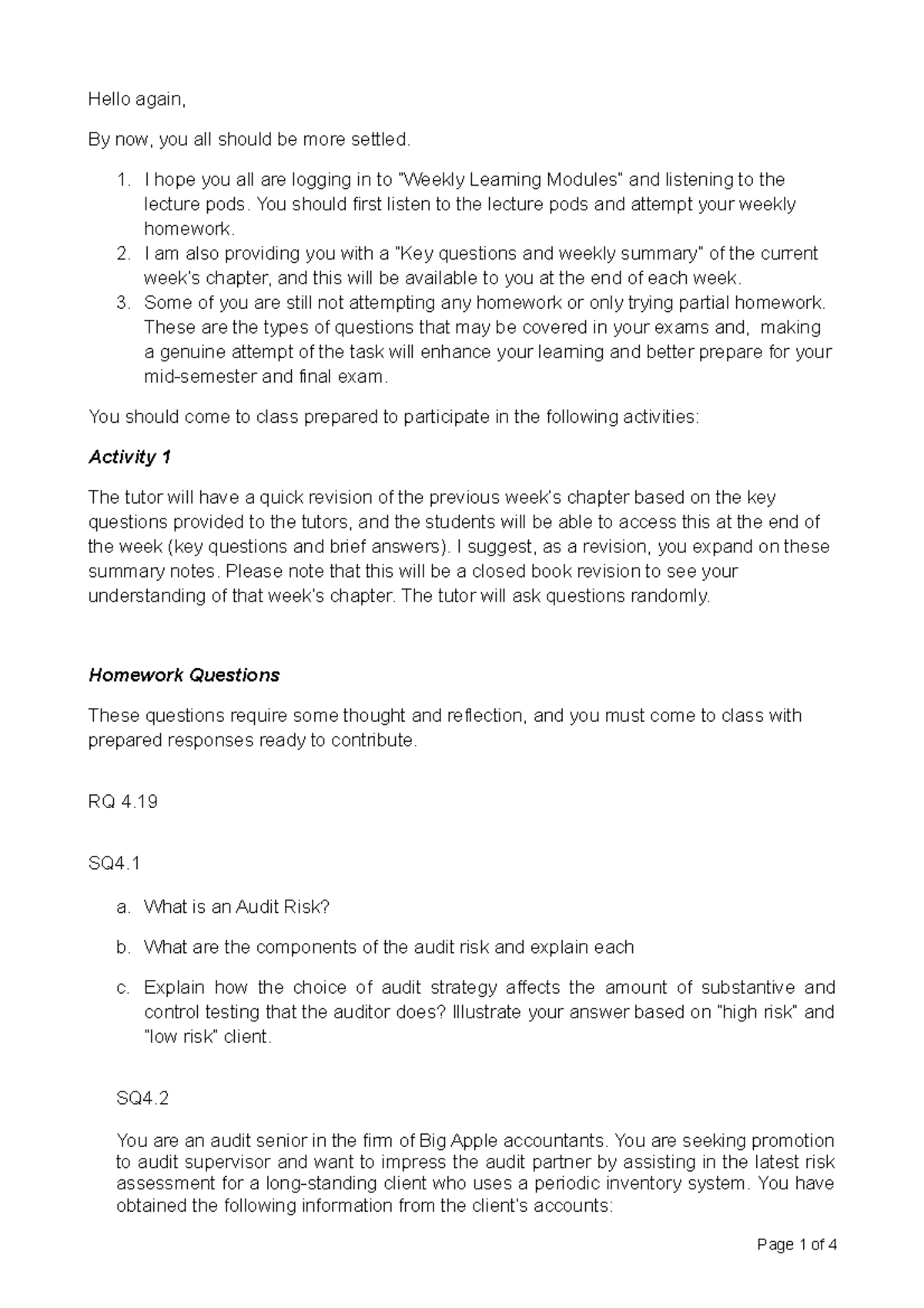 Tutorial Guide and Homework Questions - Hello again, By now, you all ...