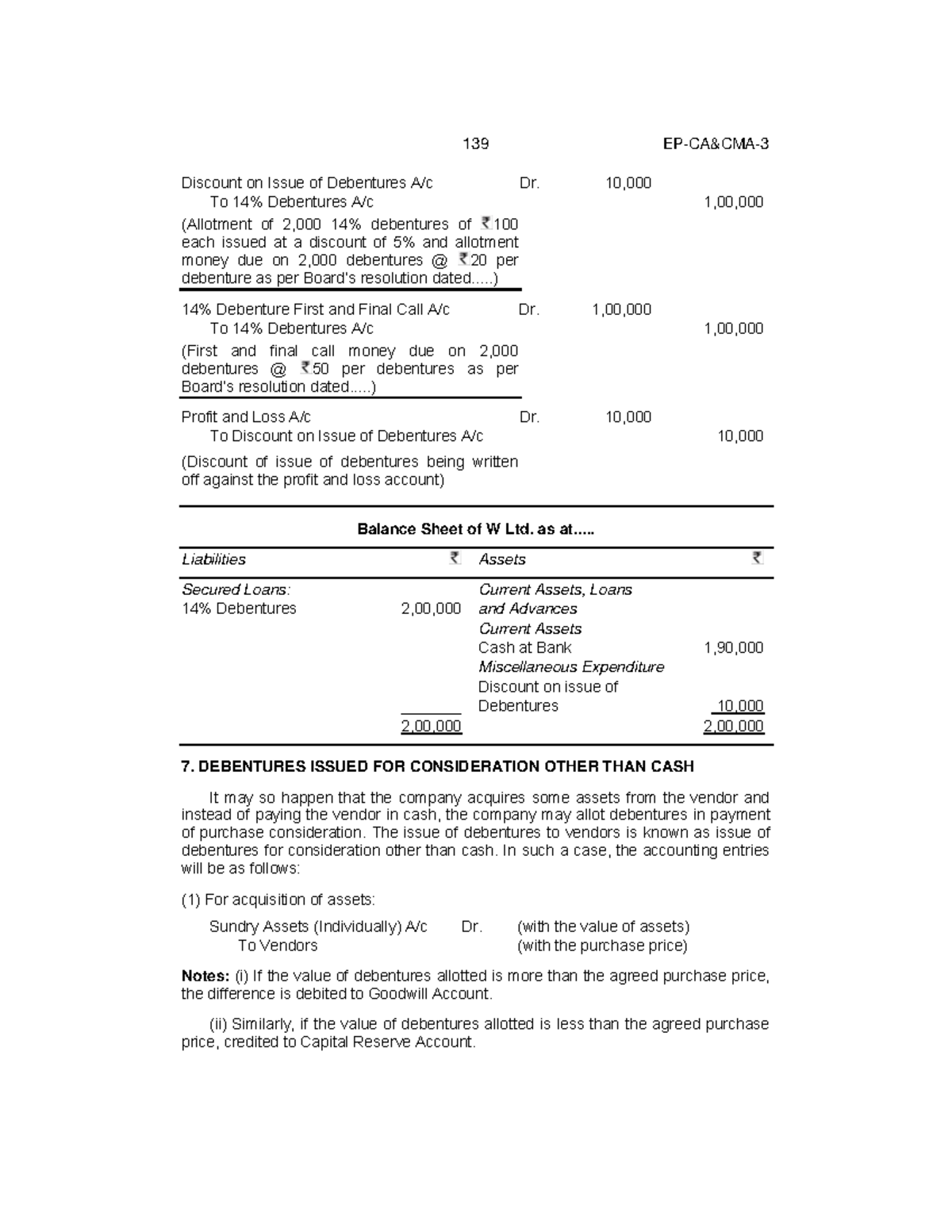 Accounting-54 - 139 EP-CA&CMA- Discount on Issue of Debentures A/c Dr ...