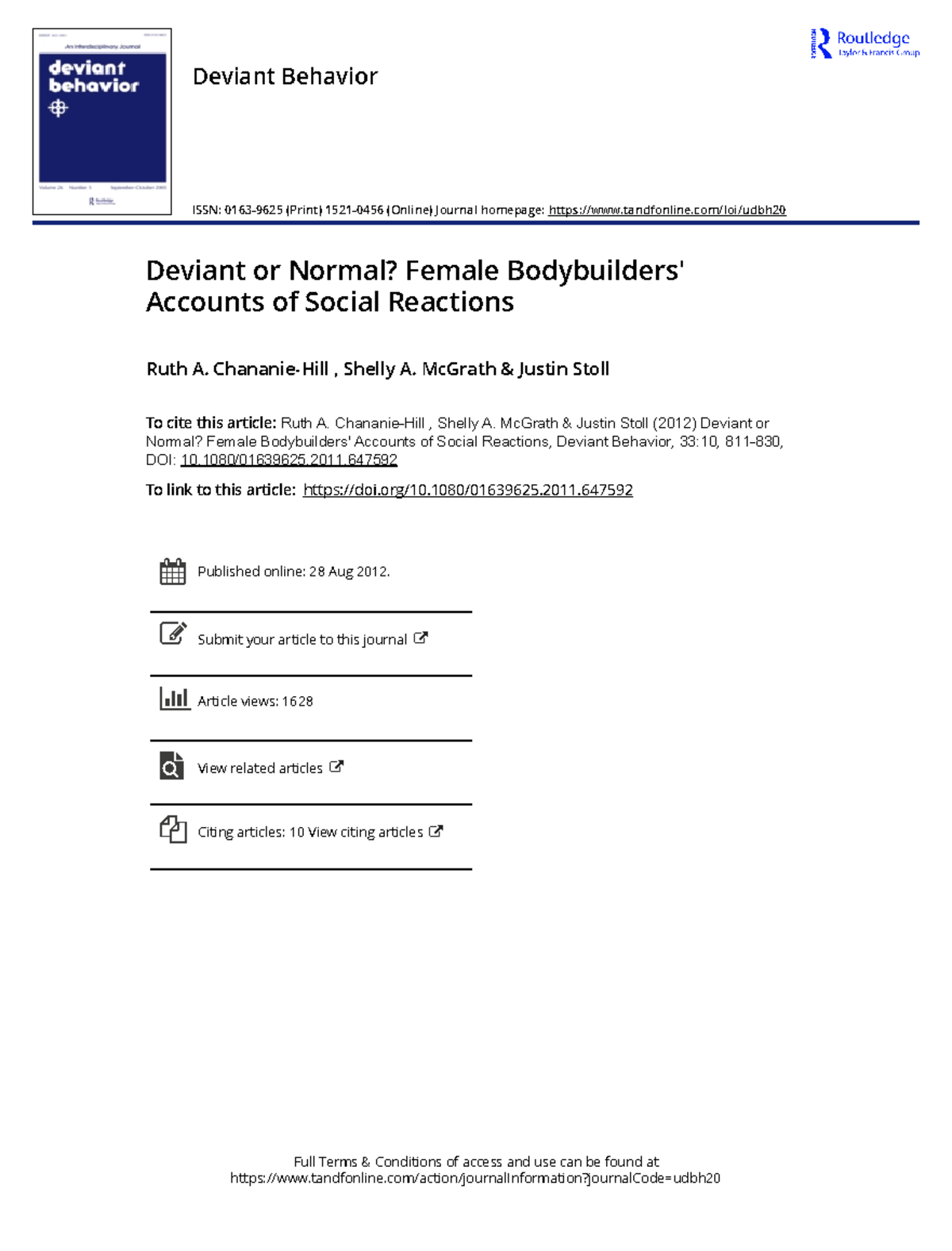 5. Deviant or Normal Female Bodybuilders Accounts of Social Reactions ...