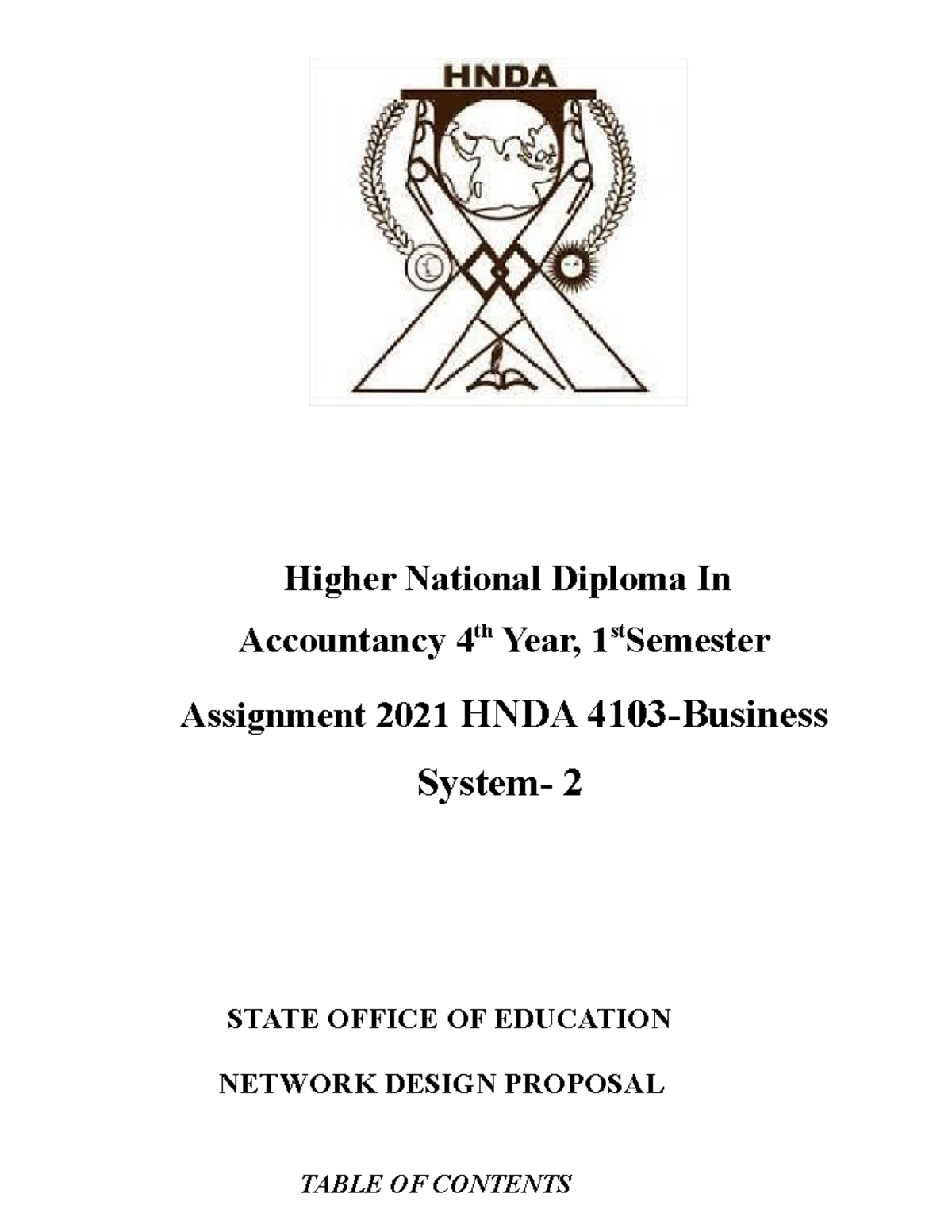 Assinghnment - 4th year 1st sem - Higher National Diploma In ...