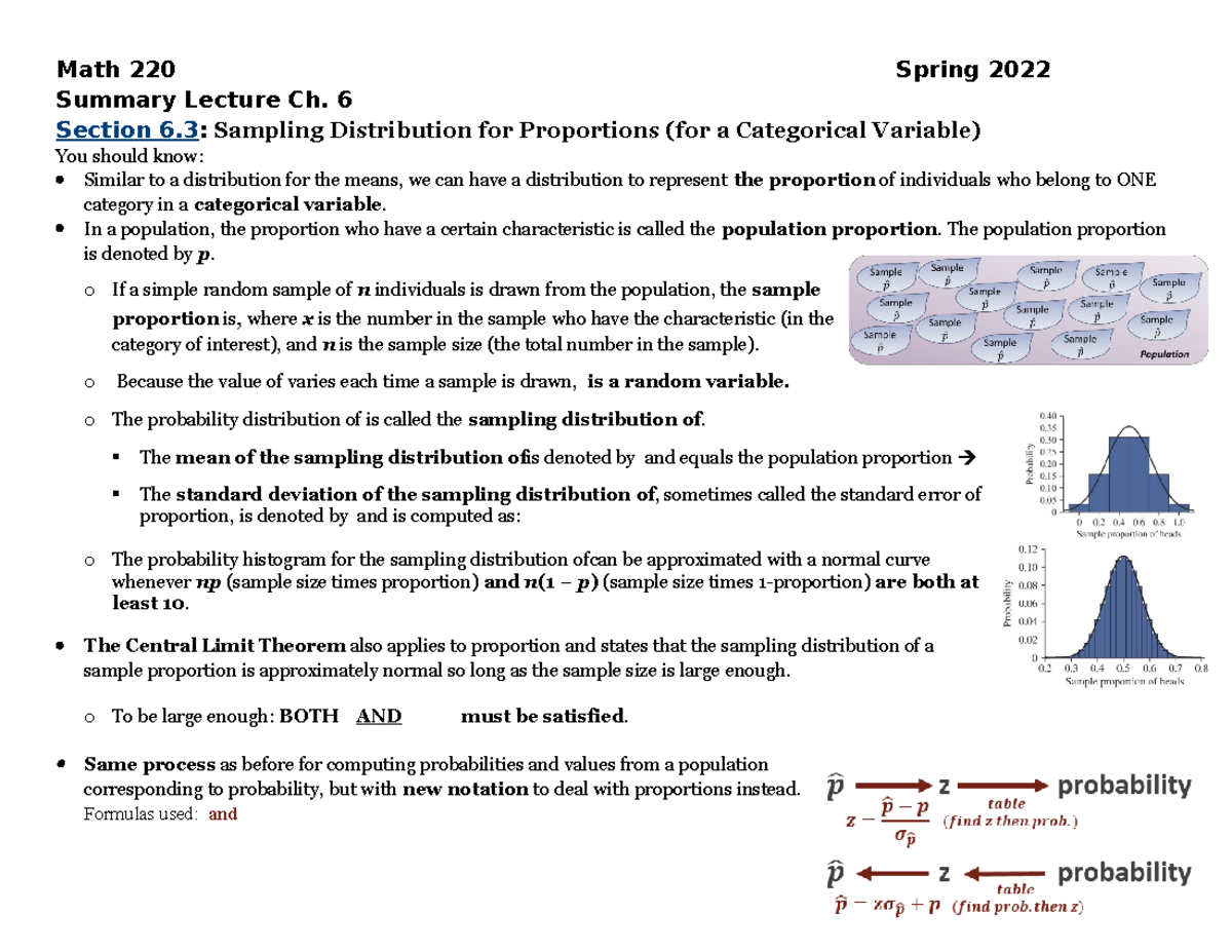 Math 220 Summary Lecture Ch 6 Sec 6 - Math 220 Spring 2022 Summary Lecture Ch. 6 Section 6 ...