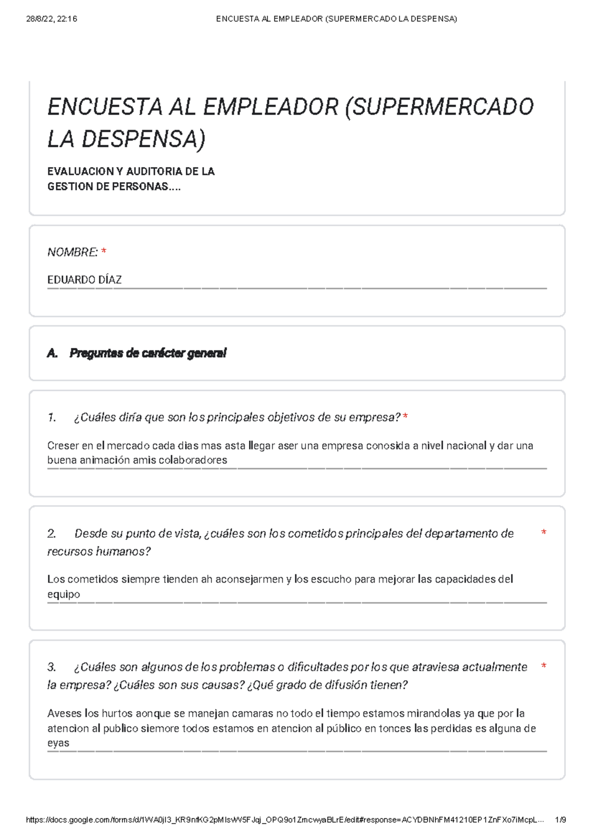 Encuesta 4 Confirmación de asistencia al evento - Formularios de Google ...