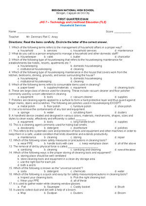 First Quarter EXAM Econ - FIRST QUARTER EXAM SHS 12 - Applied Economics Name: - Studocu