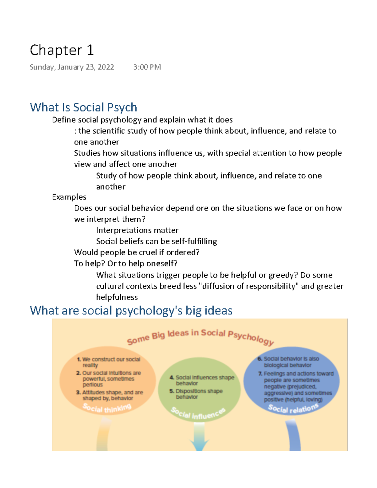 Chapter 1 - Forest - What Is Social Psych Define social psychology and ...