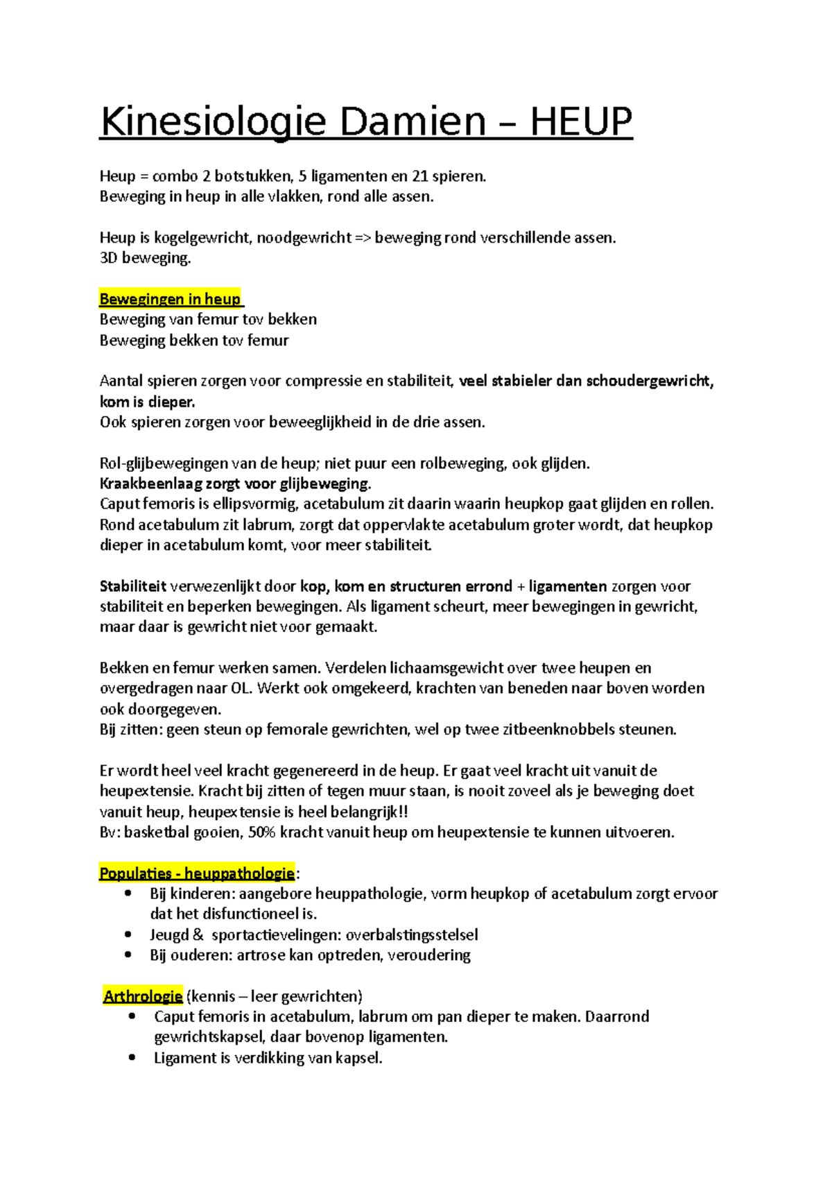 Kinesiologie Damien - Beweging in heup in alle vlakken, rond alle assen ...
