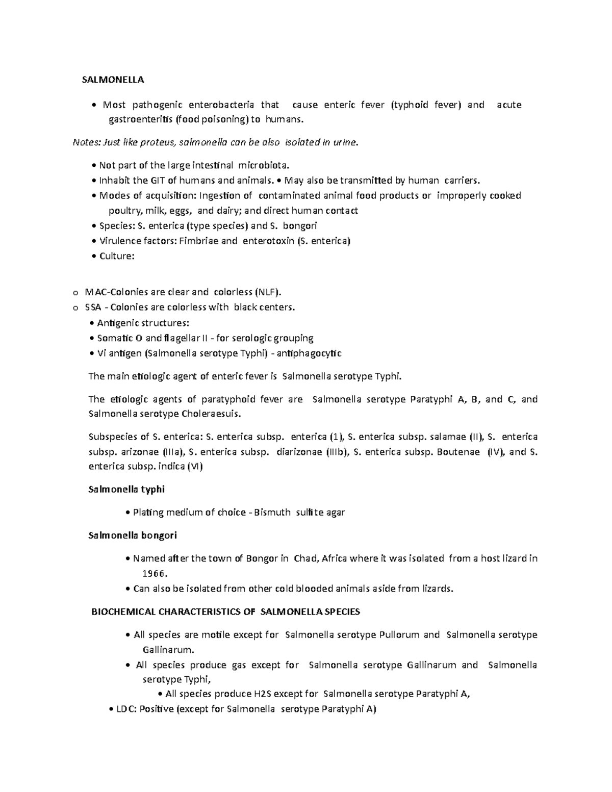 Salmonella - SALMONELLA Most pathogenic enterobacteria that cause ...