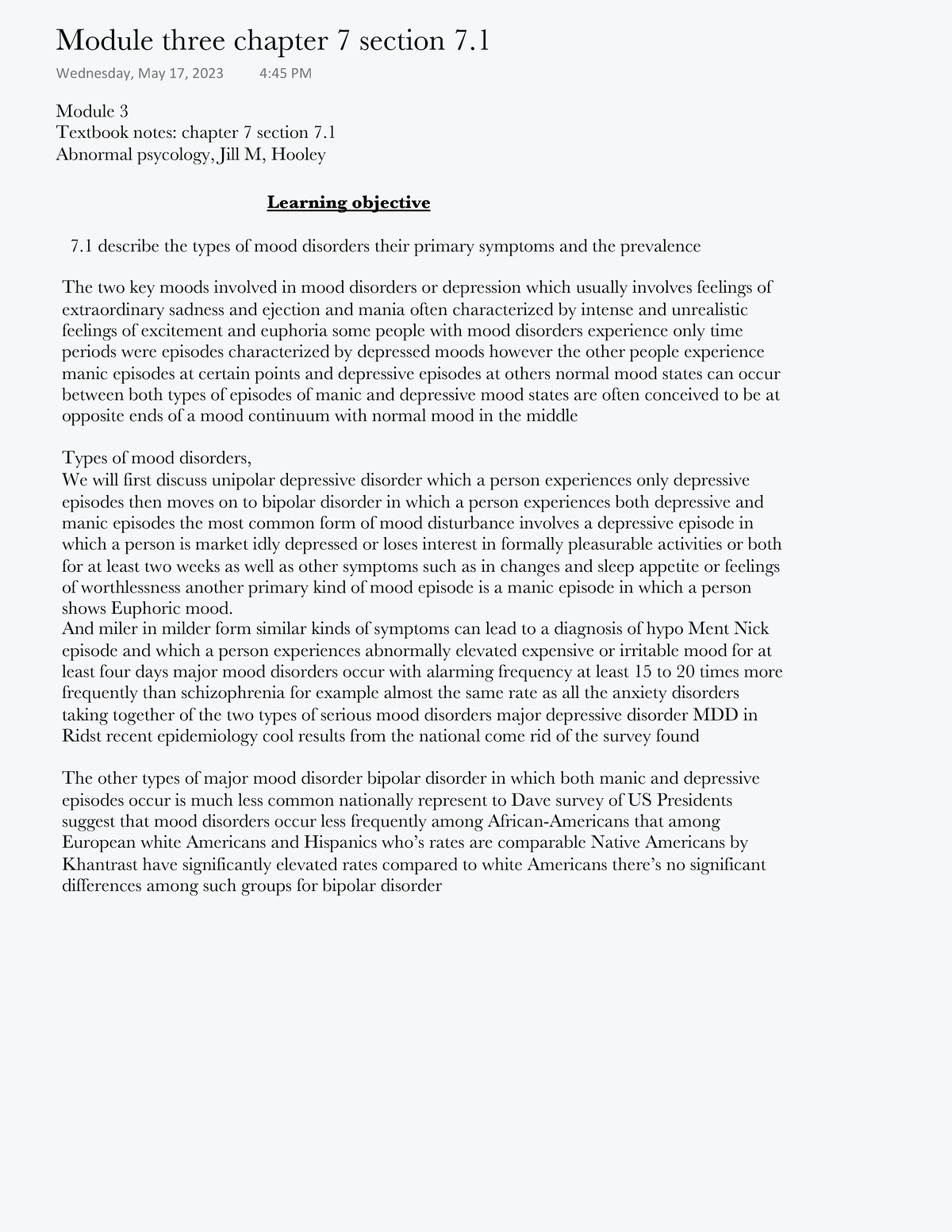 Module three chapter 7 section 7.1 - Module 3 Textbook notes: chapter 7 ...