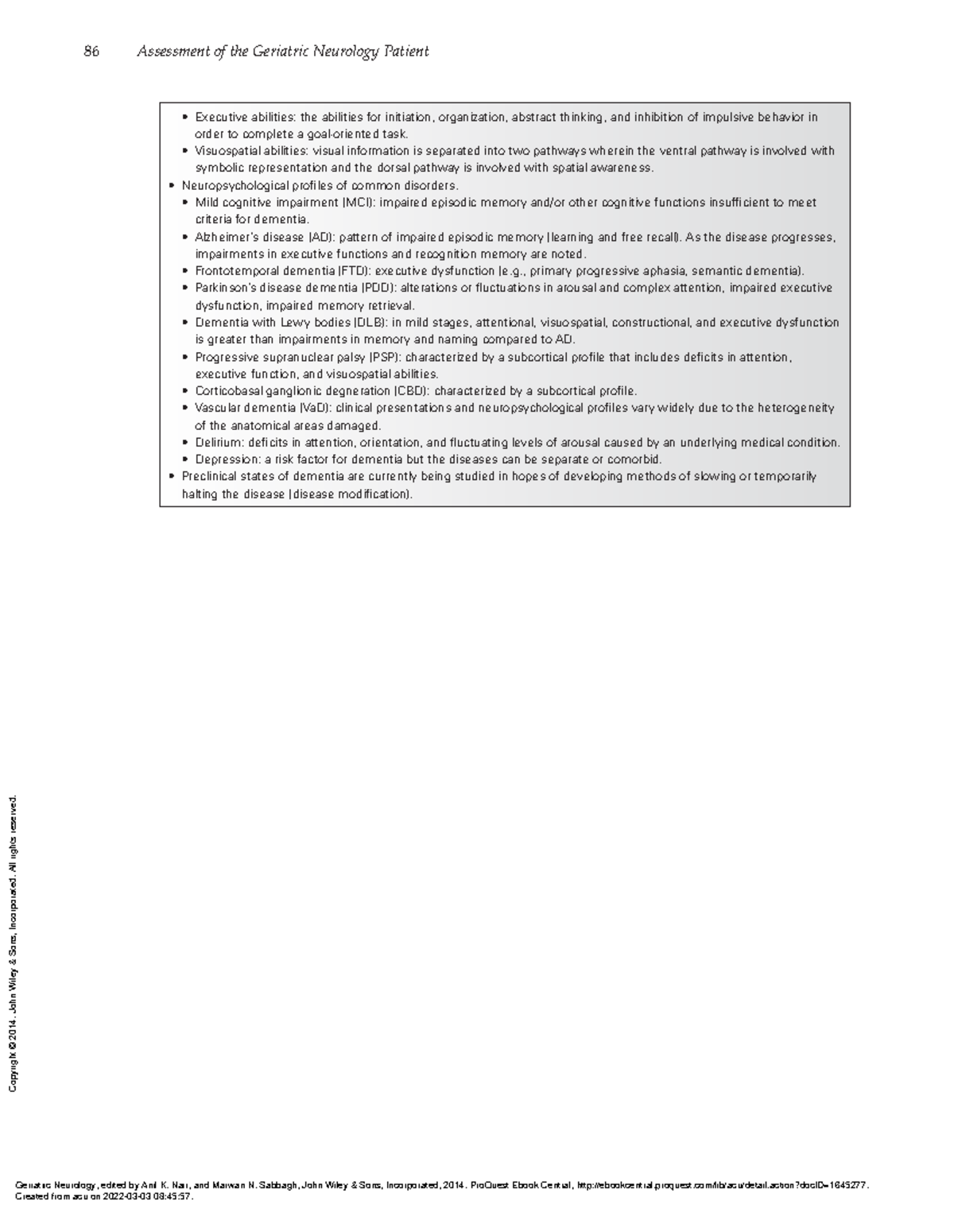 Geriatric Neurology - (Pg 102-102) - 86 Assessment of the Geriatric ...
