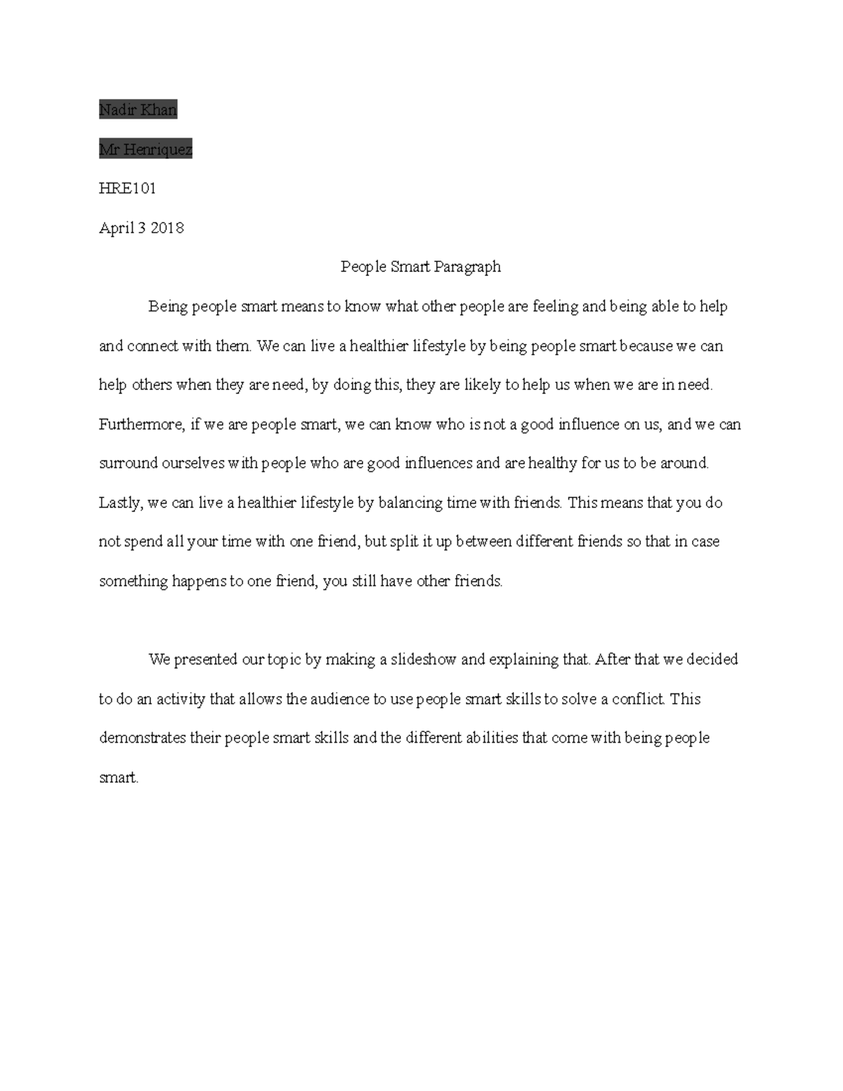 Intelligence paragraph - Nadir Khan Mr Henriquez HRE April 3 2018 ...