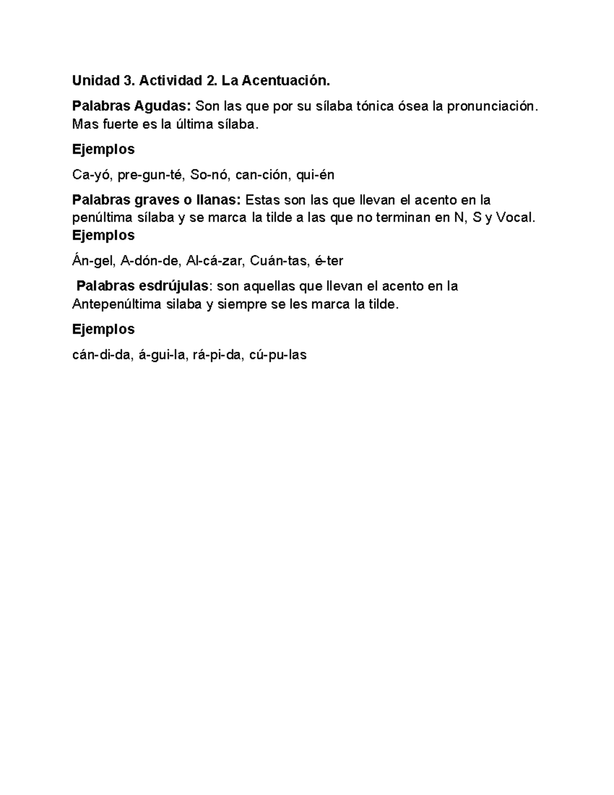 -Unidad 3. Actividad 2. La Acentuación - Unidad 3. Actividad 2. La ...