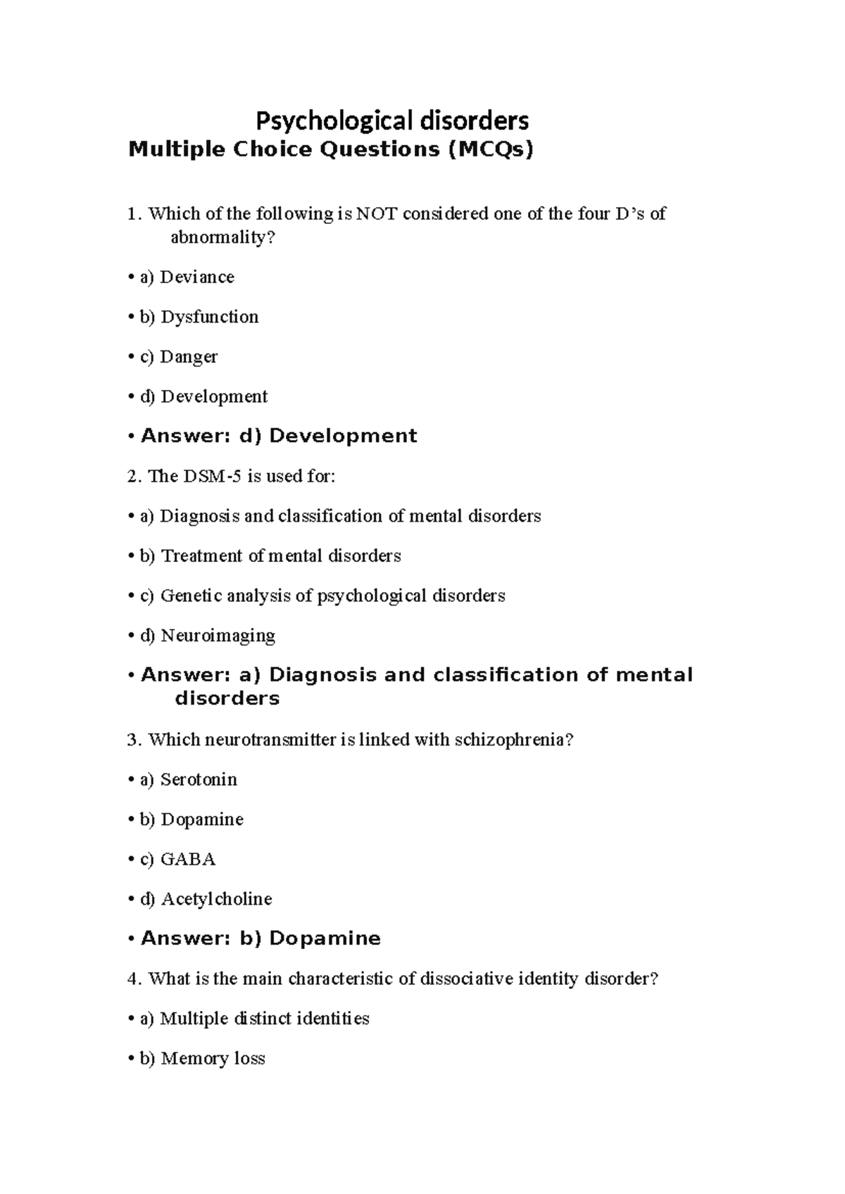 Psychological disorders - Reason (R): Cognitive models emphasize that ...