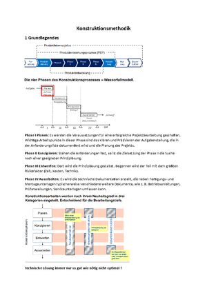 Wasserfallmodell - Konstruktionsmethodik - Studocu