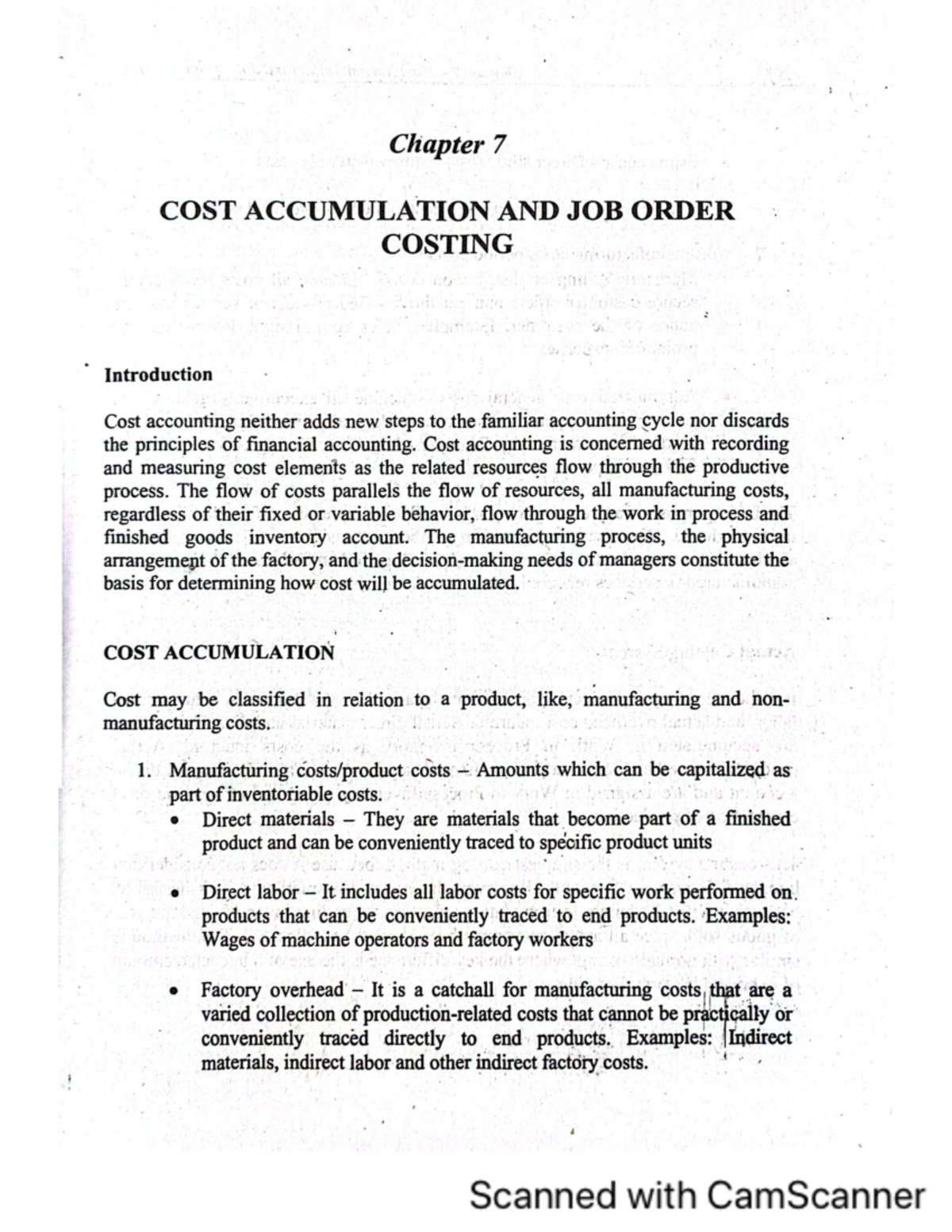 Job Order Costing - Punzalan, Laco - Chapter 7 COST ACCUMULATION AND ...