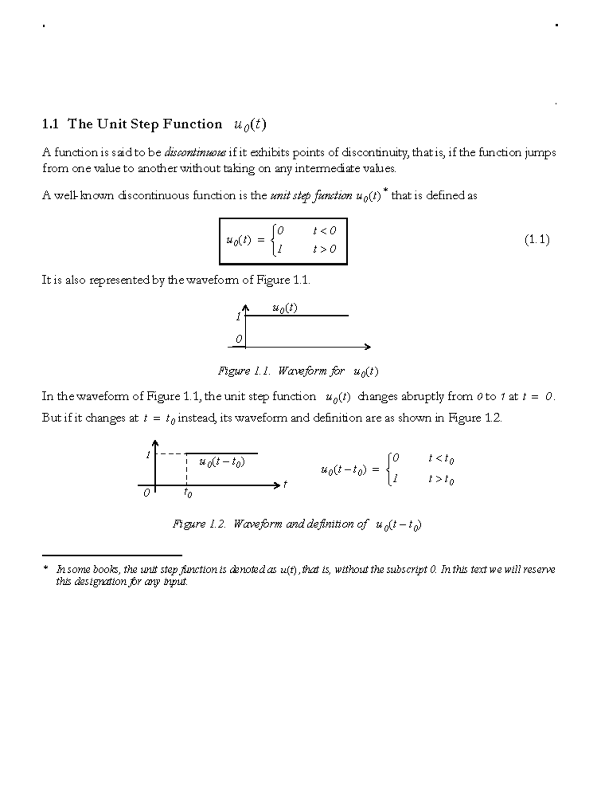 Test Signals and applications-additional notes - 1 The Unit Step ...