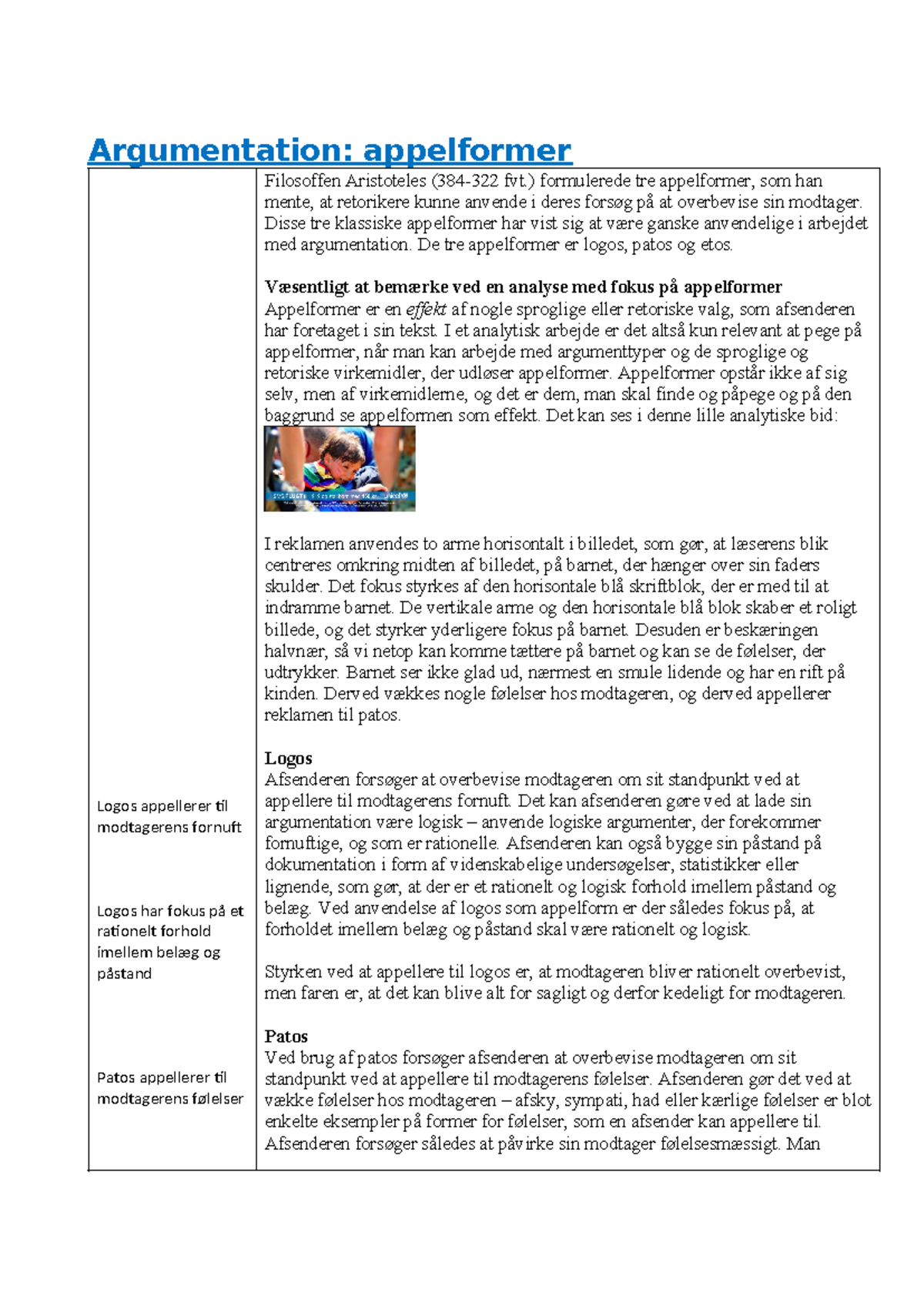 Argumentation - de tre appelformer - Argumentation: appelformer Logos ...