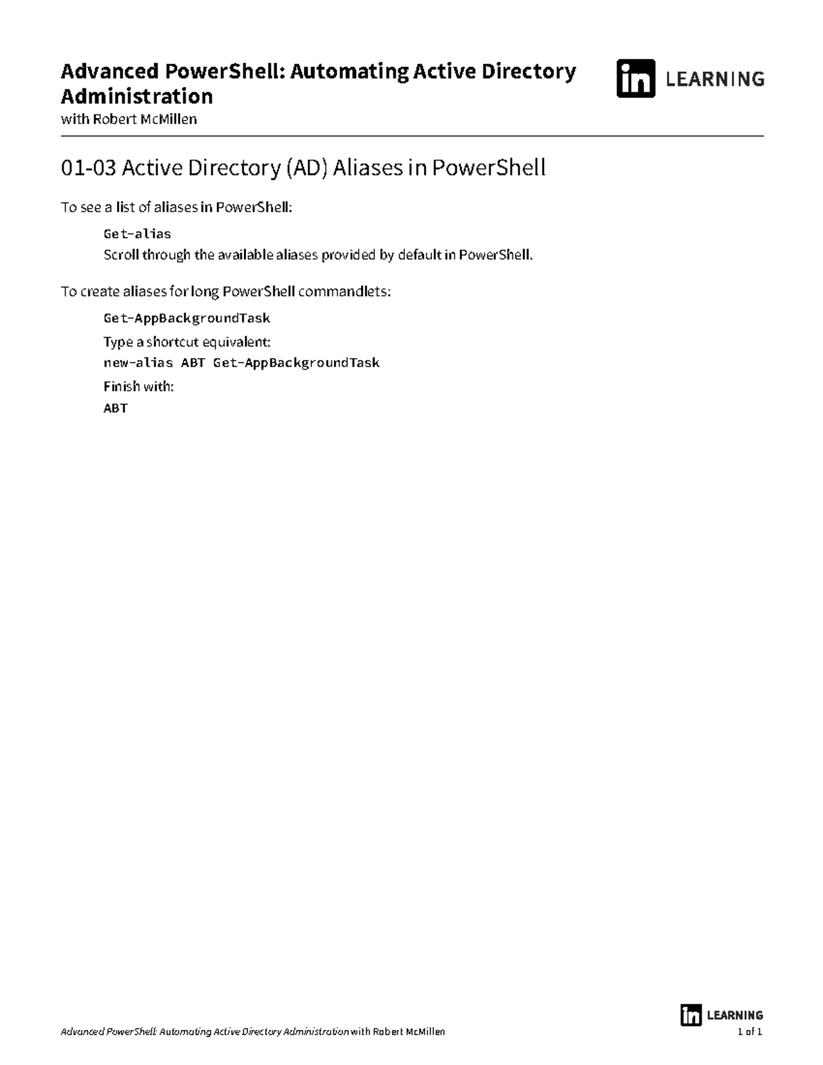 EXERSISE FILE POWERSHELL - Advanced PowerShell: Automating Active Directory Administration with ...