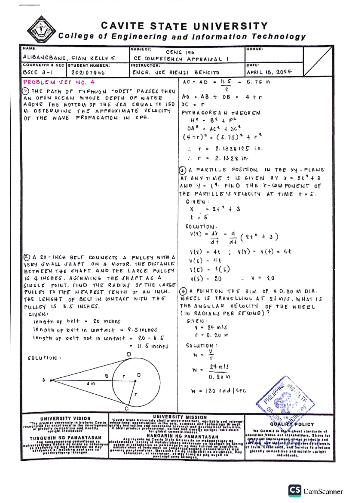 PSET-4- Appraisal - BS CIVIL ENGINEERING - CamScanner CamScanner - Studocu