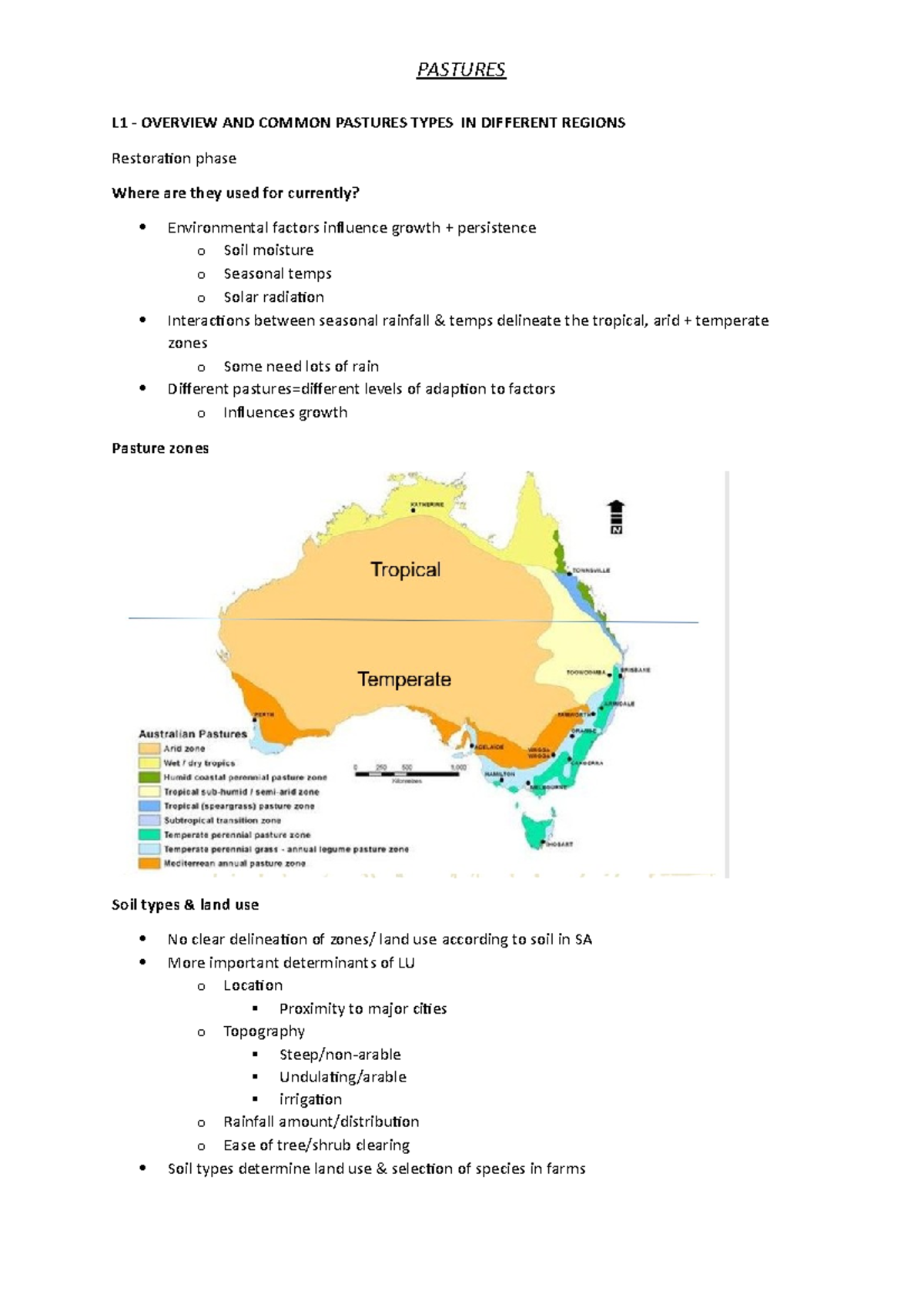 Pastures notes - L1 - OVERVIEW AND COMMON PASTURES TYPES IN DIFFERENT ...