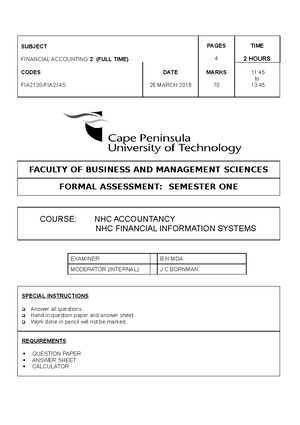 2020 Financial Accounting II. Handout ON SOCI, SOCE, SOFP AND Notes ...