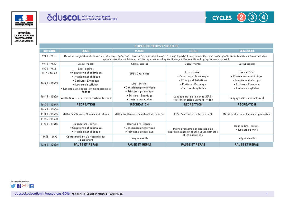 Emploi Temps CP 102019 5 - eduscol.education/ressources-2016 ...