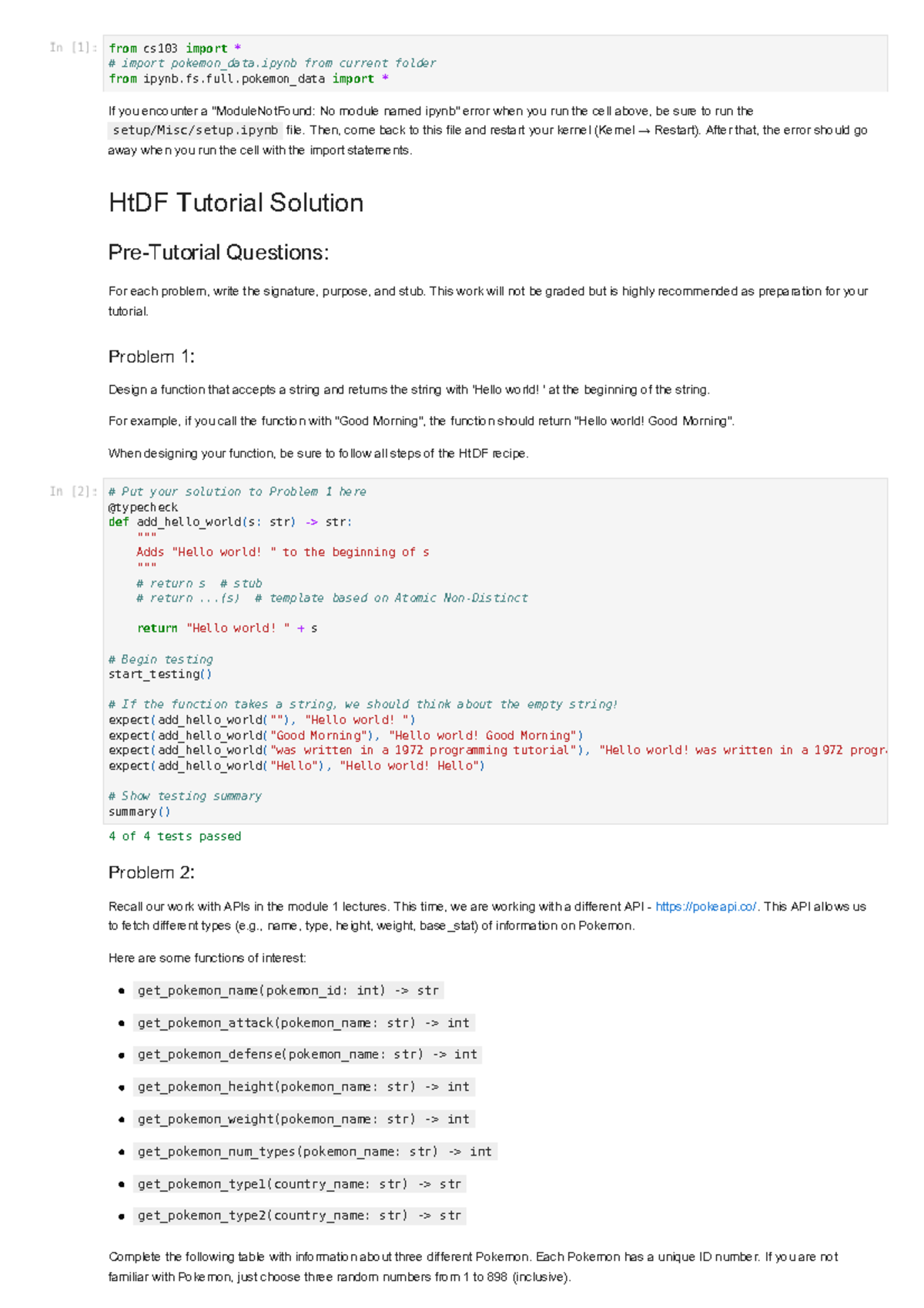 Ht DF Tutorial Solution - If you encounter a "ModuleNotFound: No module ...
