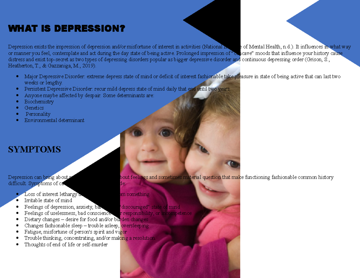 What is depression - brochure - PSY-102 - GCU - Studocu