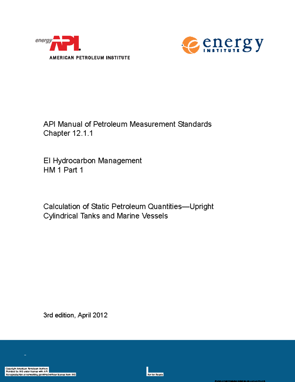 API MPMS 12 - norma api - API Manual of Petroleum Measurement Standards ...
